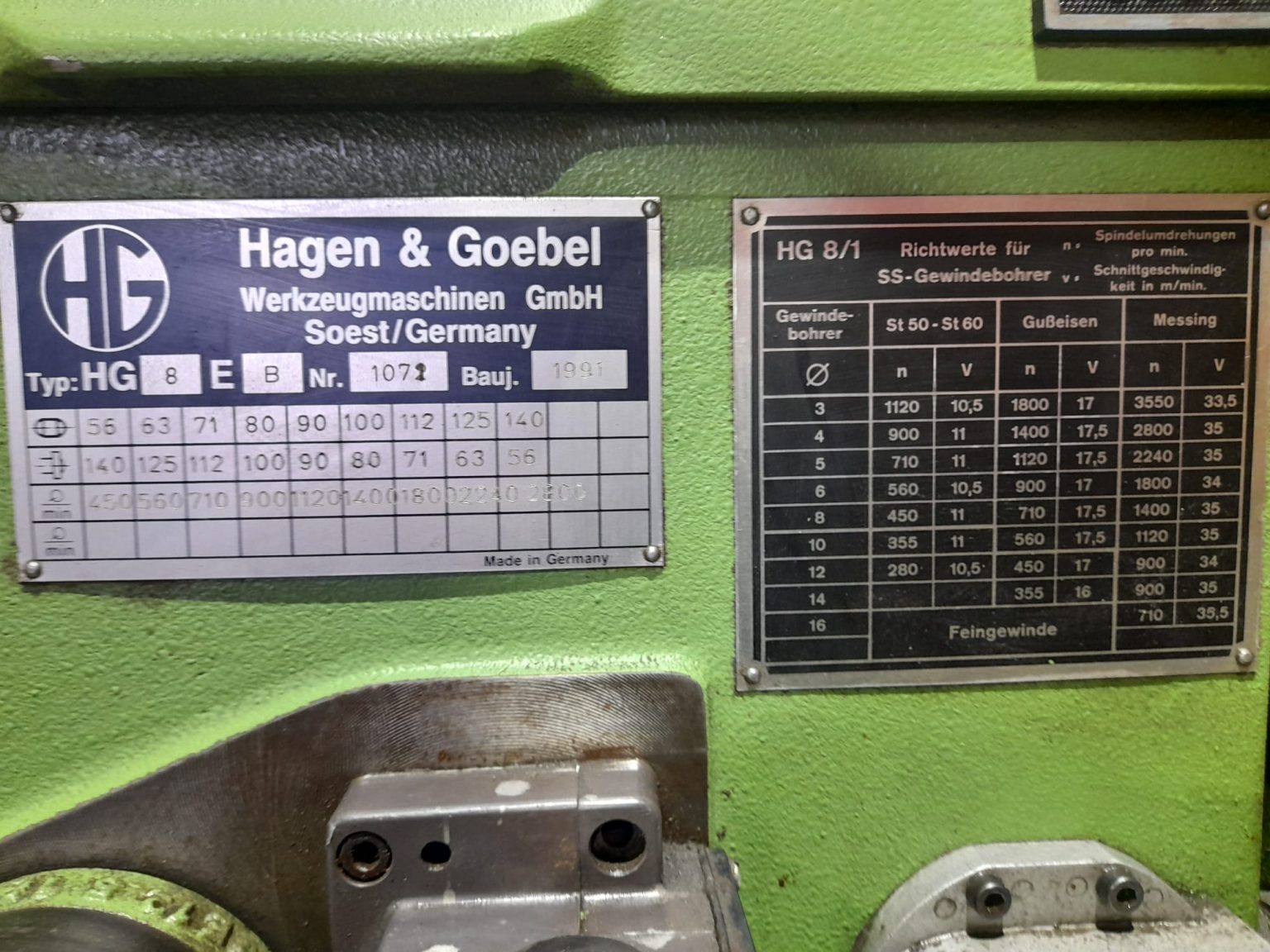 Tapping Machine HAGEN & GOEBEL HG 8 - SCG machines